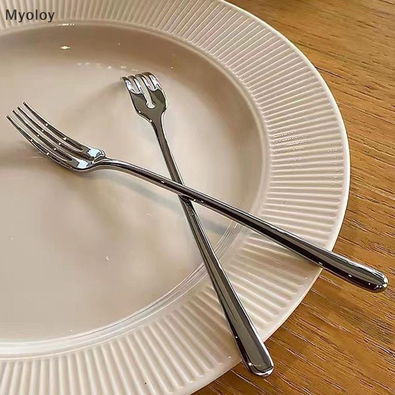 [Myoloy] Stainless Steel Dinner Fork Long Handle Table Forks Set Korean ...