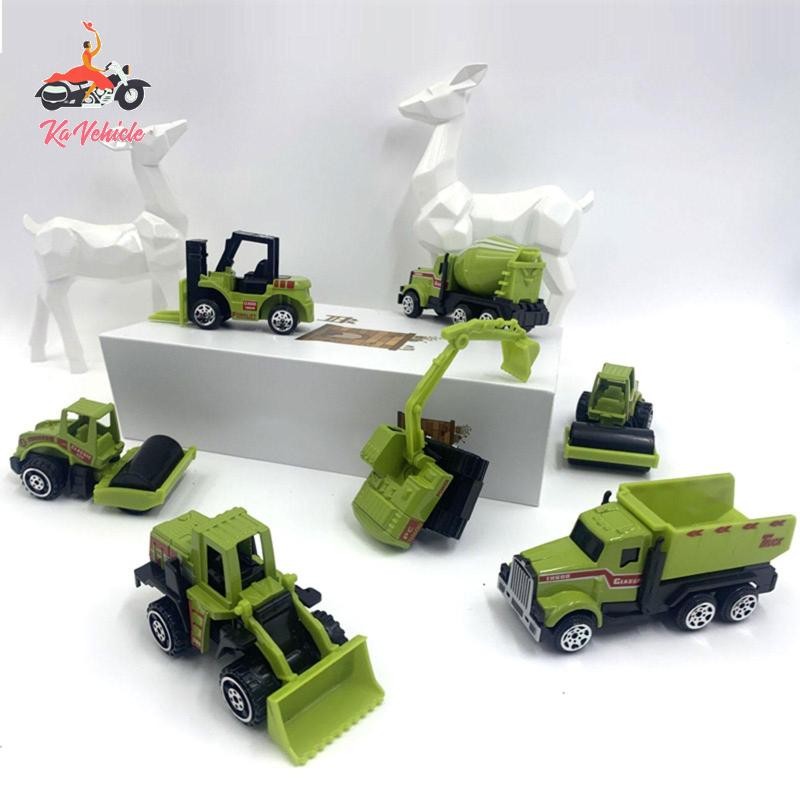 [Whstrong] 6Pcs Realistic Tractor Toys Forklift Roller Dump Truck ...