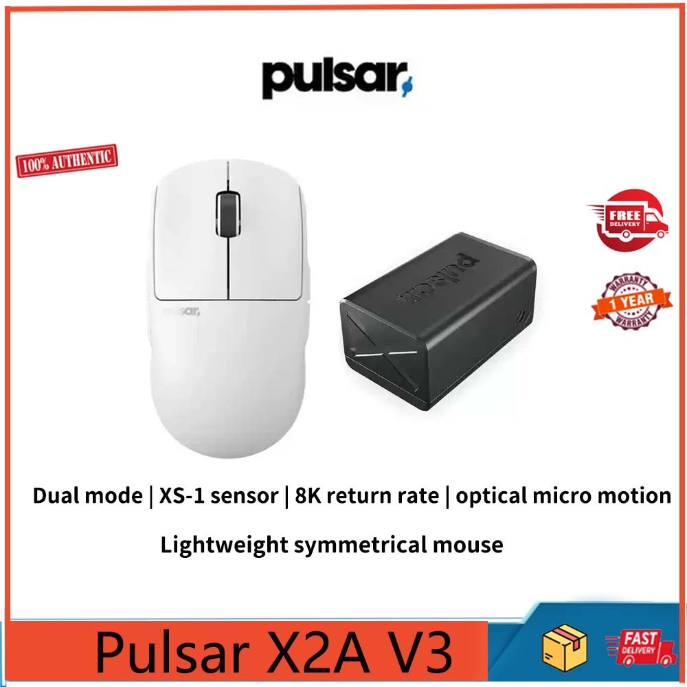 Pulsar X2A V3 wireless gaming mouse, XS-1 sensor, 8K return rate ...