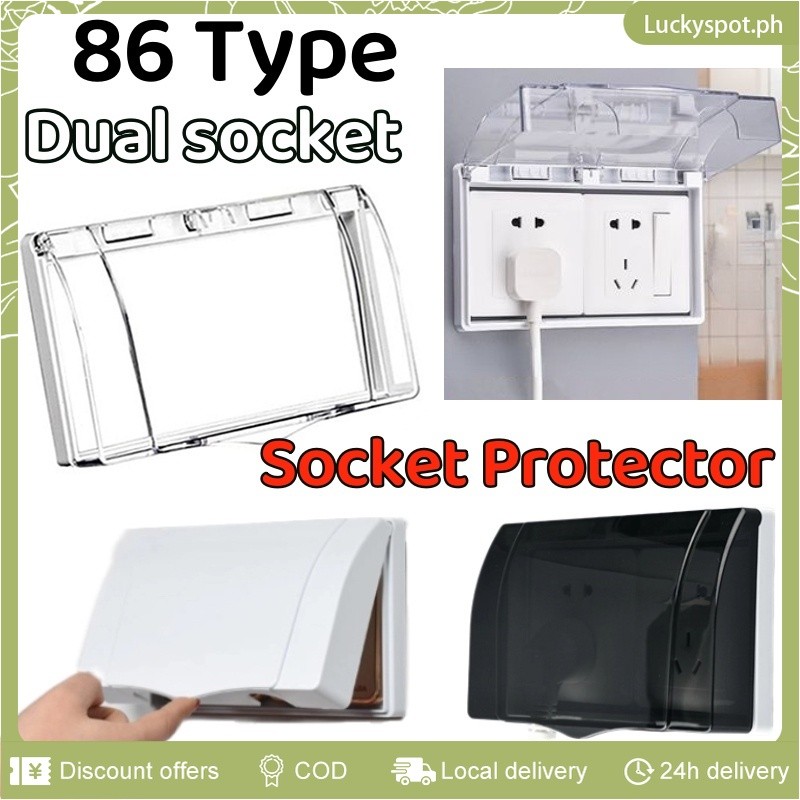 86 Type Socket Protector Waterproof Double Socket Protector Electric ...