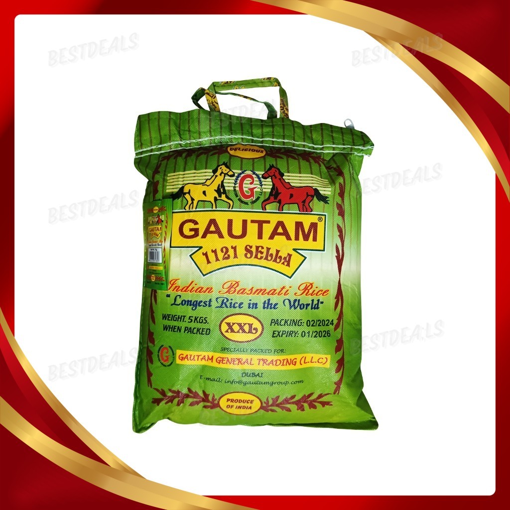 5kg Bag Gautam 1121 Sella Longest Rice in the world 2026 Expiry ...