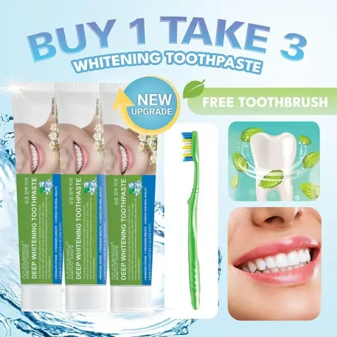BUY 1 TAKE 3 Whitening Toothpaste Bad Breath Removing Toothpaste for ...