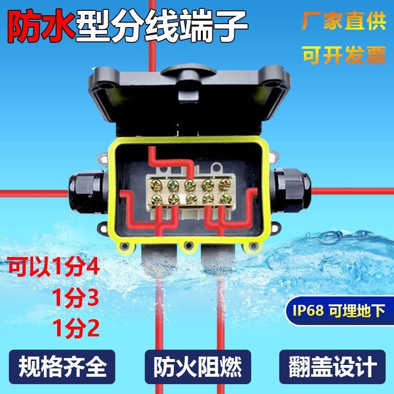 Outdoor Waterproof Junction Box IP68Plastic Outdoor Rainproof Sealed ...