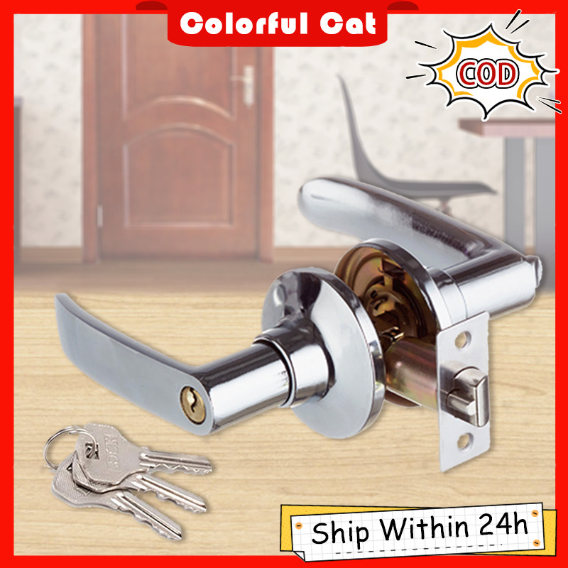 Door knob Lever Type Lock Set Stainless Steel Door Knob Handle Lock ...