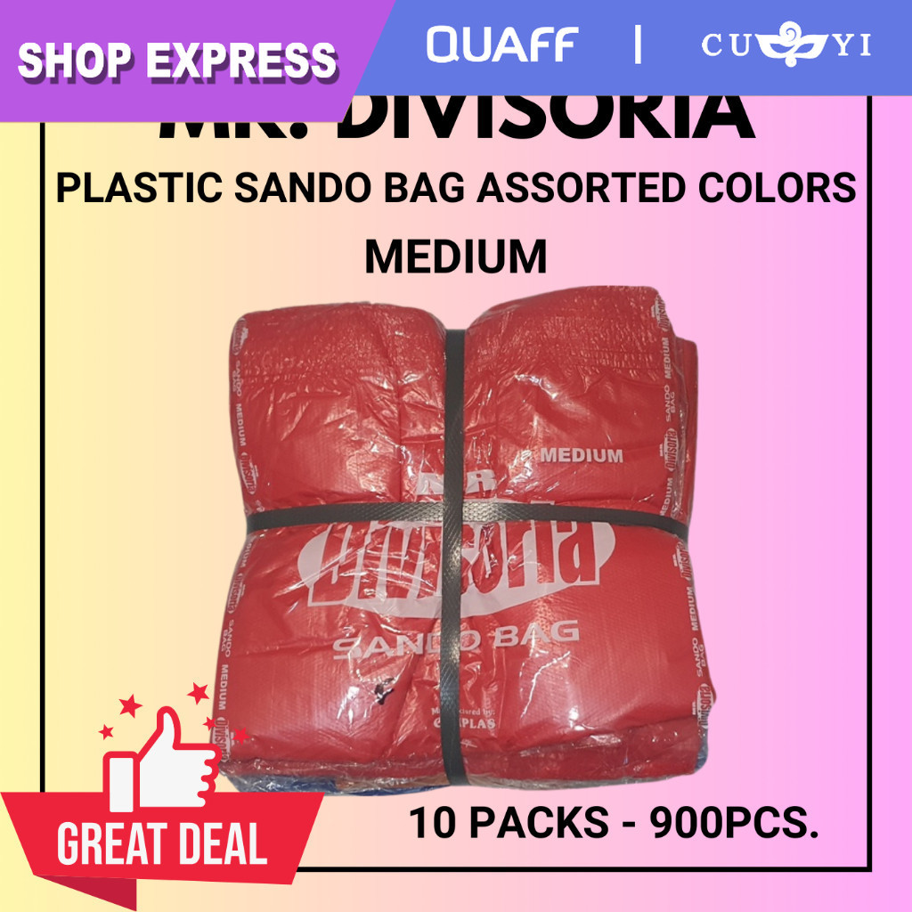 Mr. Divisoria Plastic Sando Bag Assorted Colors Medium 1 Bundle (10pack ...