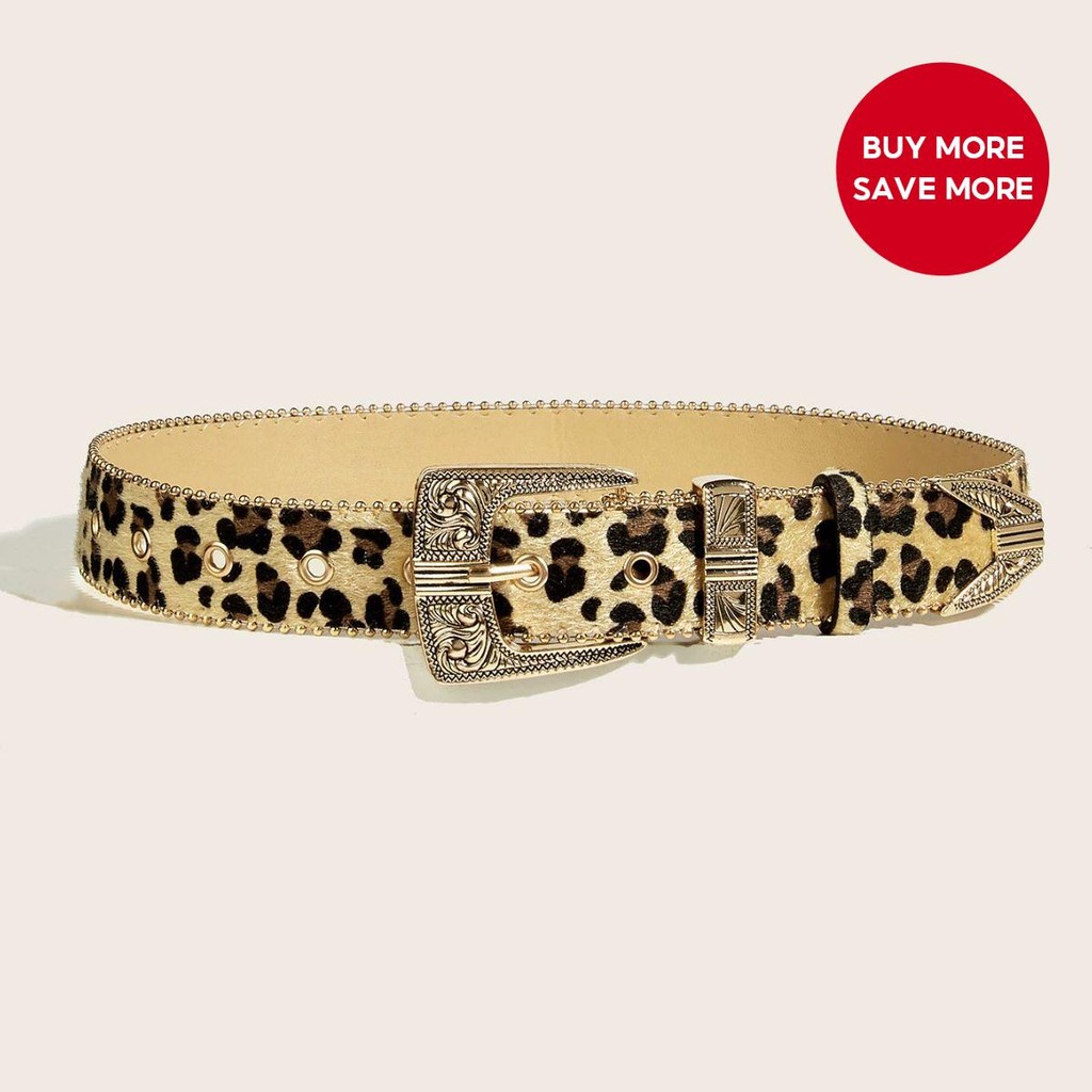 Leopard Print Belt Matte Soft Leather Unisex High End Retro Fashion ...