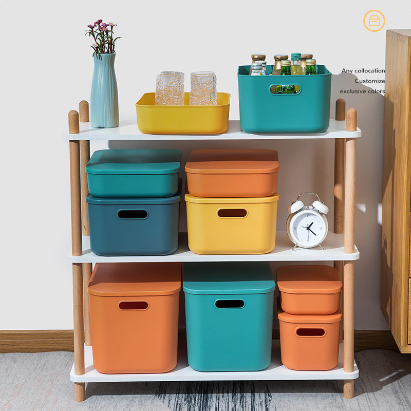 Household Contrast Color Storage Box Wardrobe Clothes Organizer Box ...