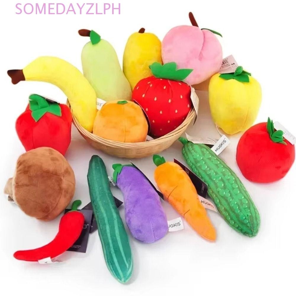 SOMEDAYZL Fruits Plush Toy, Garlic Strawberry Broccoli Watermelon ...