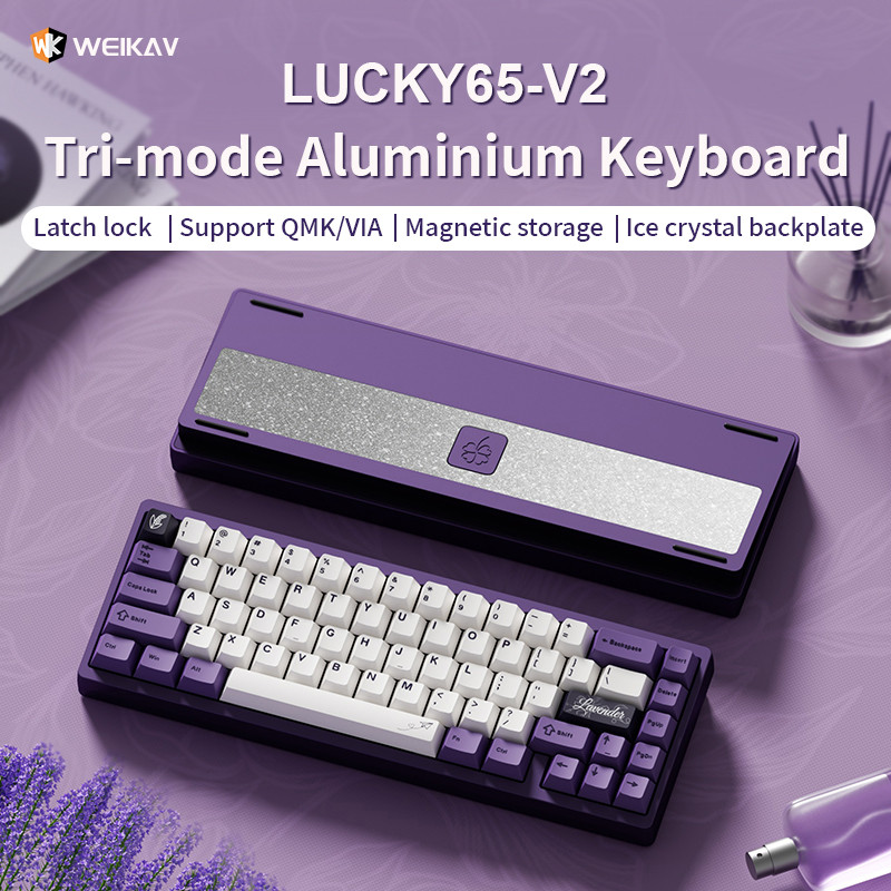 WEIKAV Lucky65V2 Aluminium Wireless Mechanical Keyboard Hot Swap RGB Custom for Laptop Support ...