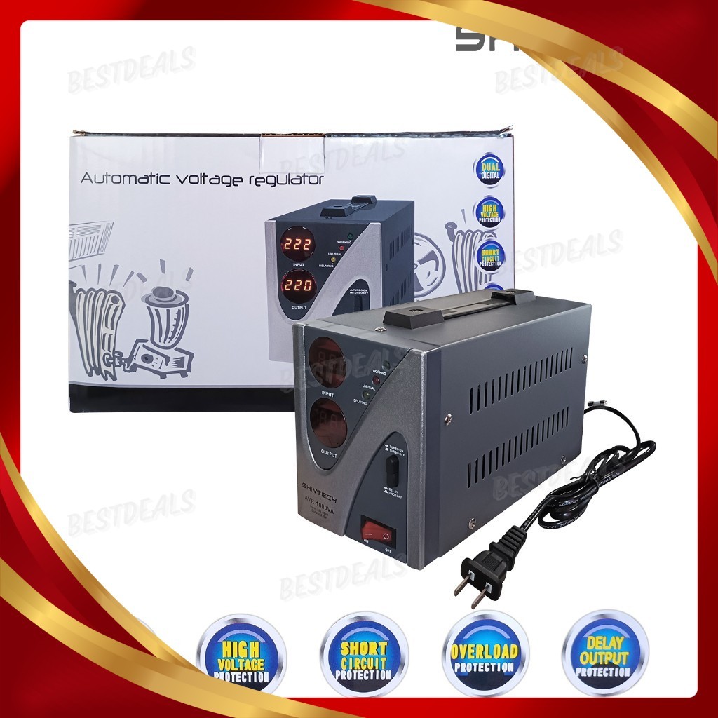 Shivtech AVR-1000VA DIGITAL with Time Delay | Shopee Philippines