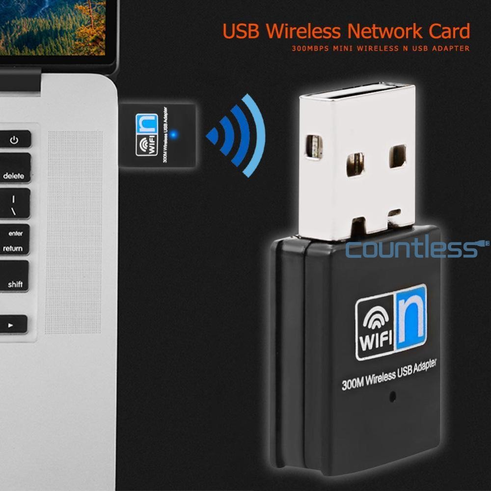 300Mbps USB WiFi Adapter 2.4GHz USB WiFi Dongle Wireless Network Card for PC *UK [countless.ph ...