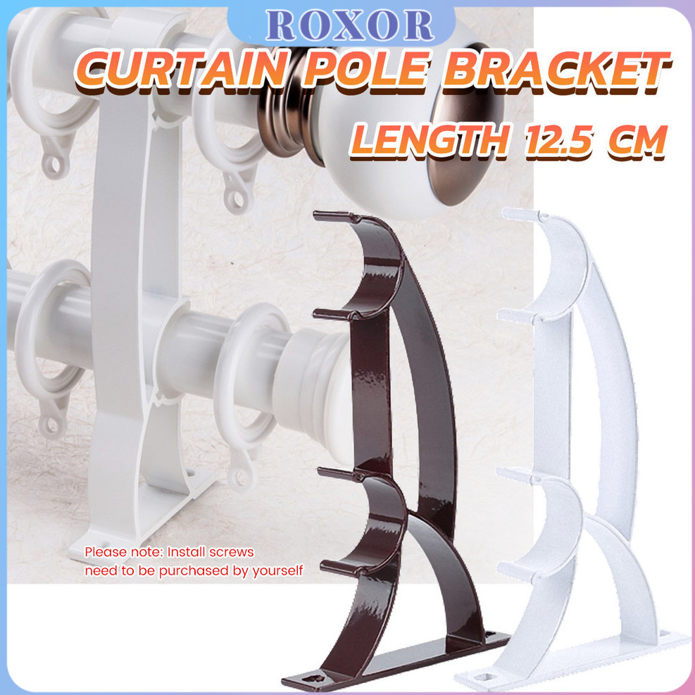 ROXOR Heavy Metal Double Curtain Rod Poles Drapery Bracket Curtain ...