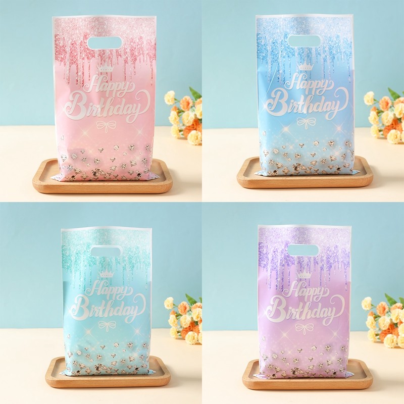 【4 Color】10/25/50pcs Glitter Diamonds Birthday Party Favor Bags Pink ...