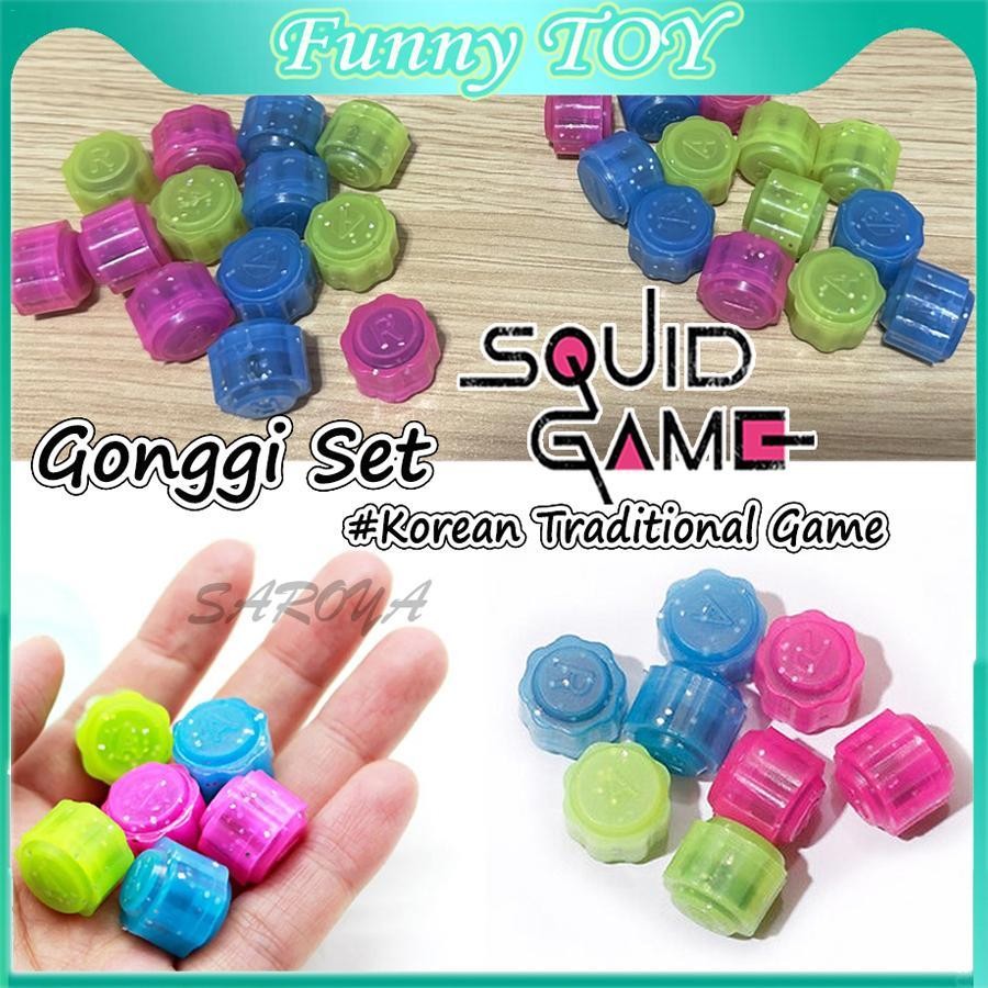 12pcs Korean Traditional Gonggi Set Colorful Gonggi Stones | Squid Game ...