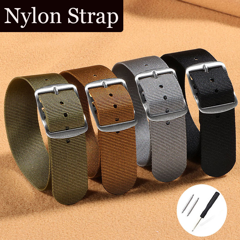 NATO Ultra Thin Nylon Watch Strap 20mm ZULU Canvas Watch Band for Seiko ...
