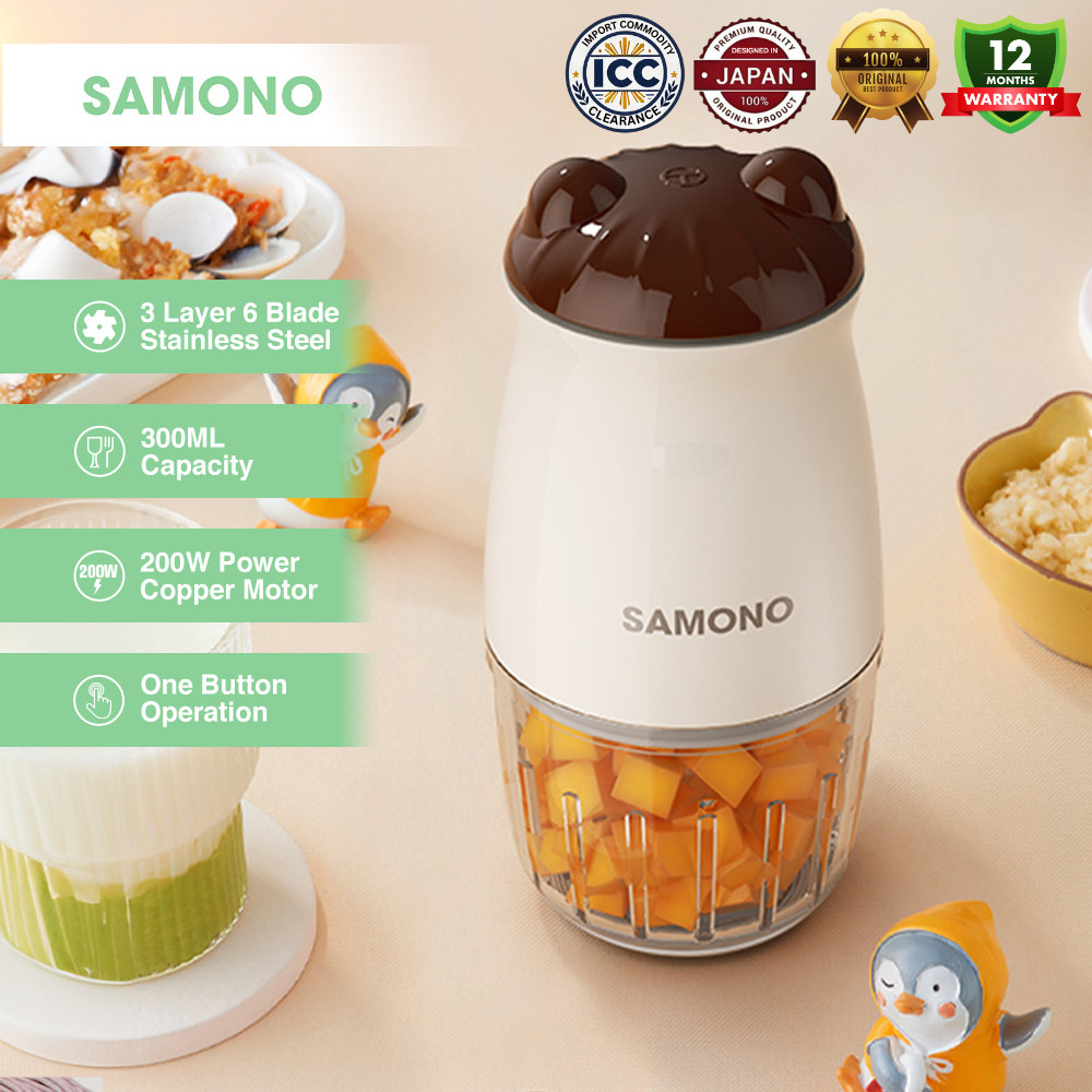 SAMONO SW-MC200 200W 6 Blades 300ml Food Processor Food Chopper Fruit Spices Grinding Machine ...