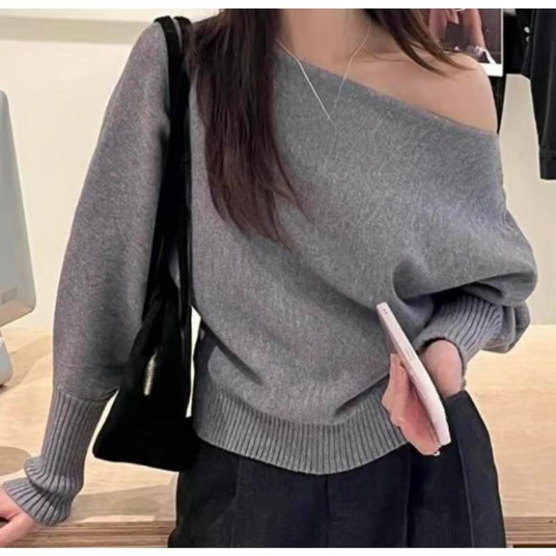Local Stock JNN Korean Style Pink Off-Shoulder Knit Top for Sweet Girls ...