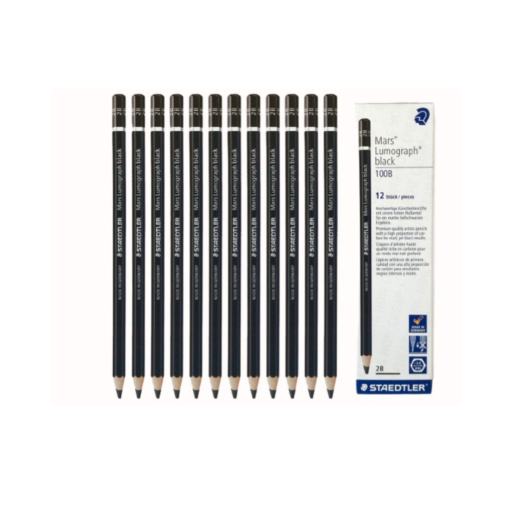 Staedtler Mars Lumograph Black Pencil 100B | 12pcs | Shopee Philippines