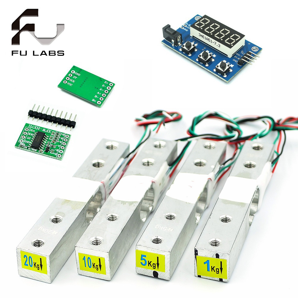 Load Cell Amplifier HX711 & Straight Bar Load Cell Weight Sensor 1kg ...