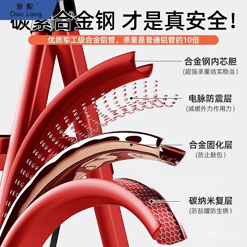 Folding Four-Step Ladder Household Five-Step Ladder Steel Pipe Ladder ...