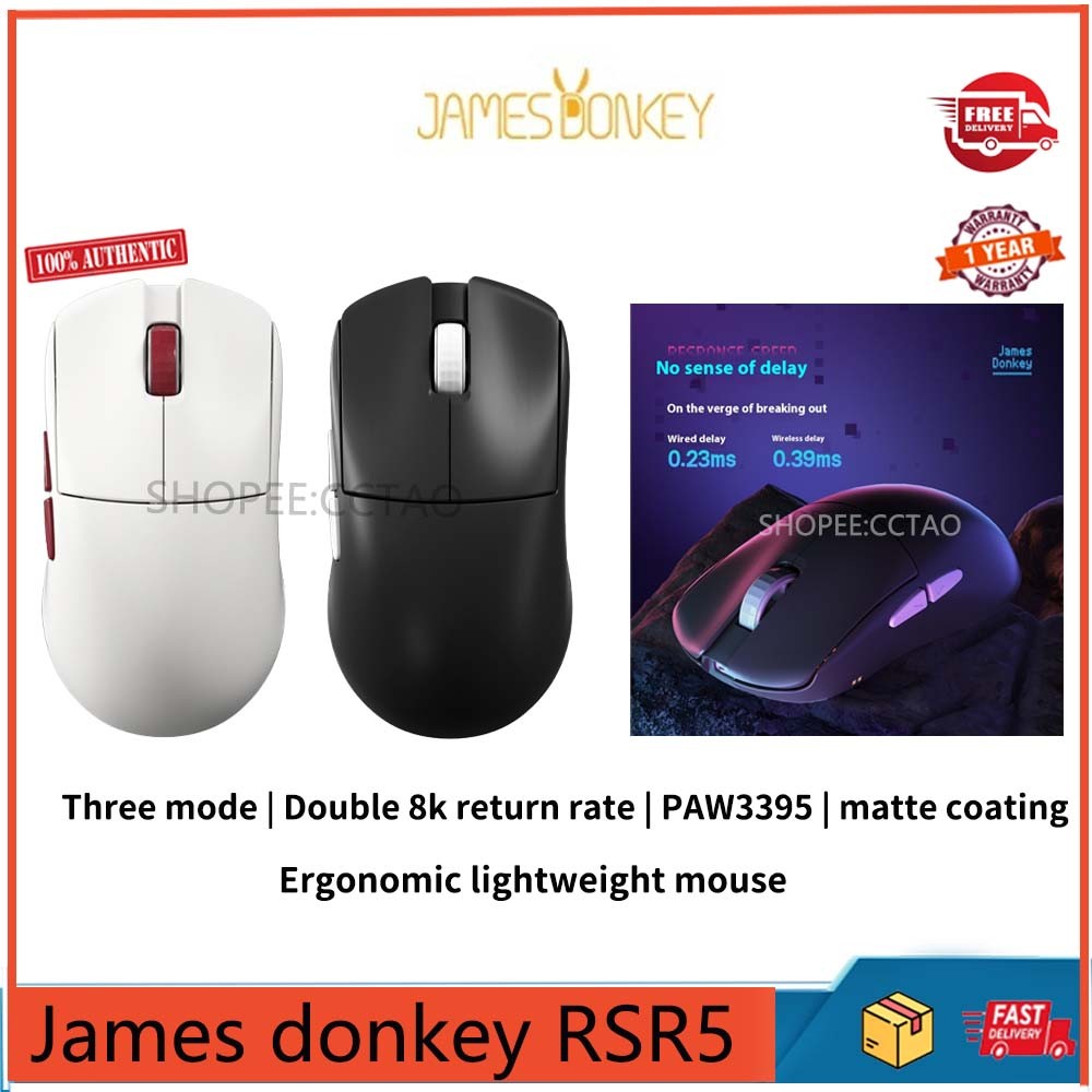 James donkey RSR5 three mode wireless game mouse, PAW3950， Double 8K ...