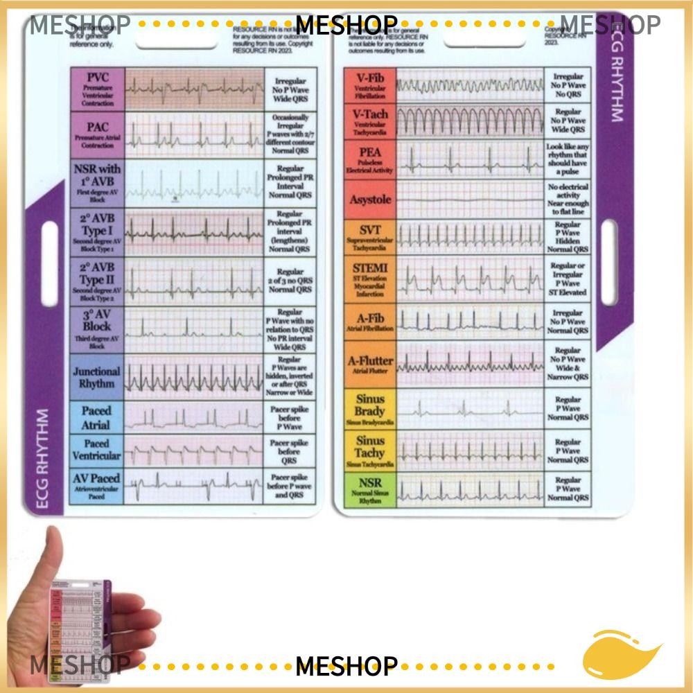 ME ECG/EKG Rhythm Pocket Card, DIY Cardiac Rhythm Interpretations ...