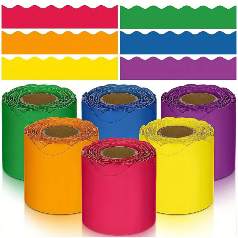 10M/Roll Bulletin Board Poster Border Frame Trim Wavy Edge Paper DIY ...