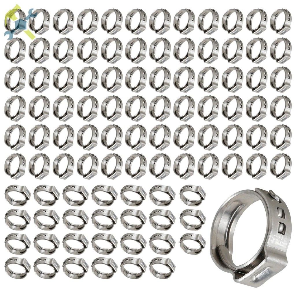 100Pcs 1/2 Inch PEX Cinch Clamps 304 Stainless Steel PEX Crimp Rings ...
