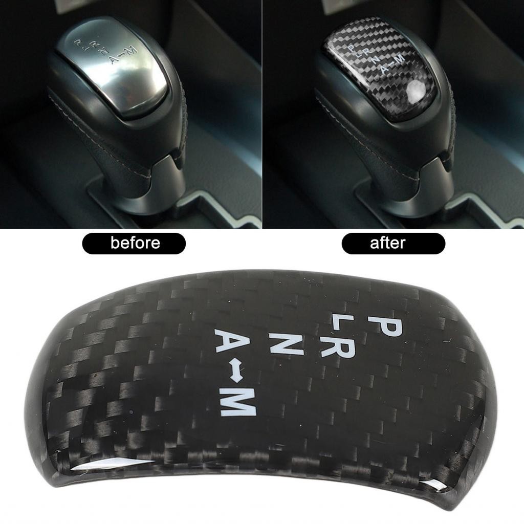 Yohooo Car Gear Shift Knob Cover Trim Carbon Fiber Shifter Head Decal ...