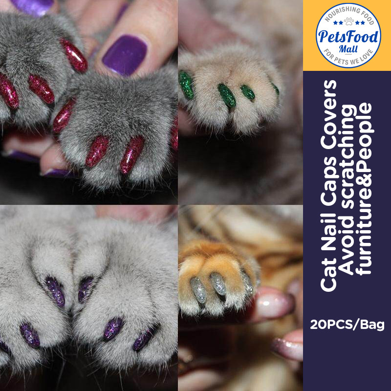 20PCS/Bag Soft Silicone Pet Dog Cat Kitten Paw Claw Control Sheath Nail ...