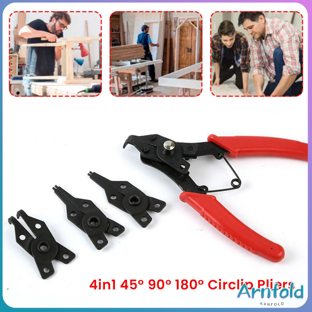 AF 4 In 1 Circlip Pliers Internal External Curved Straight Pliers ...