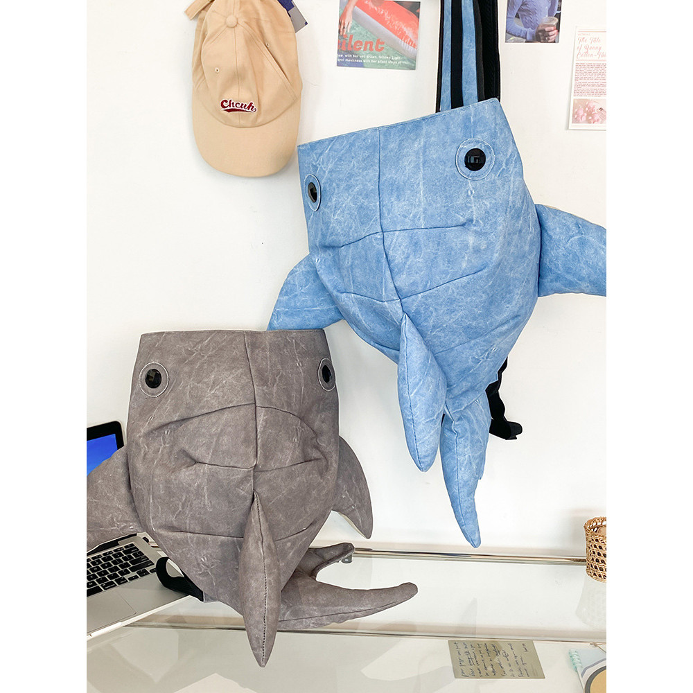 Backpack Street Wear Backpack Schoolbag Niche Style Whale Medium Trendy ...