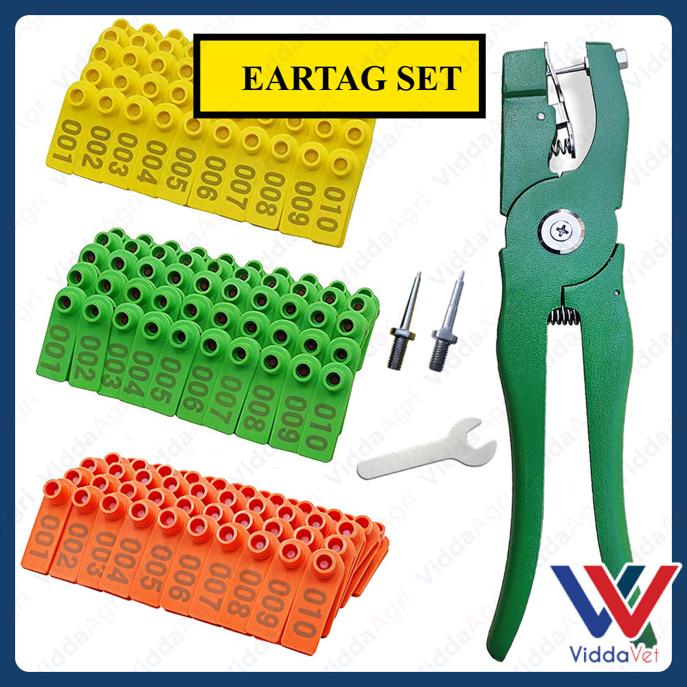 Livestock Ear Tag Marker Applicator 001-100 Ear Tags for Sheep Goat Pig ...