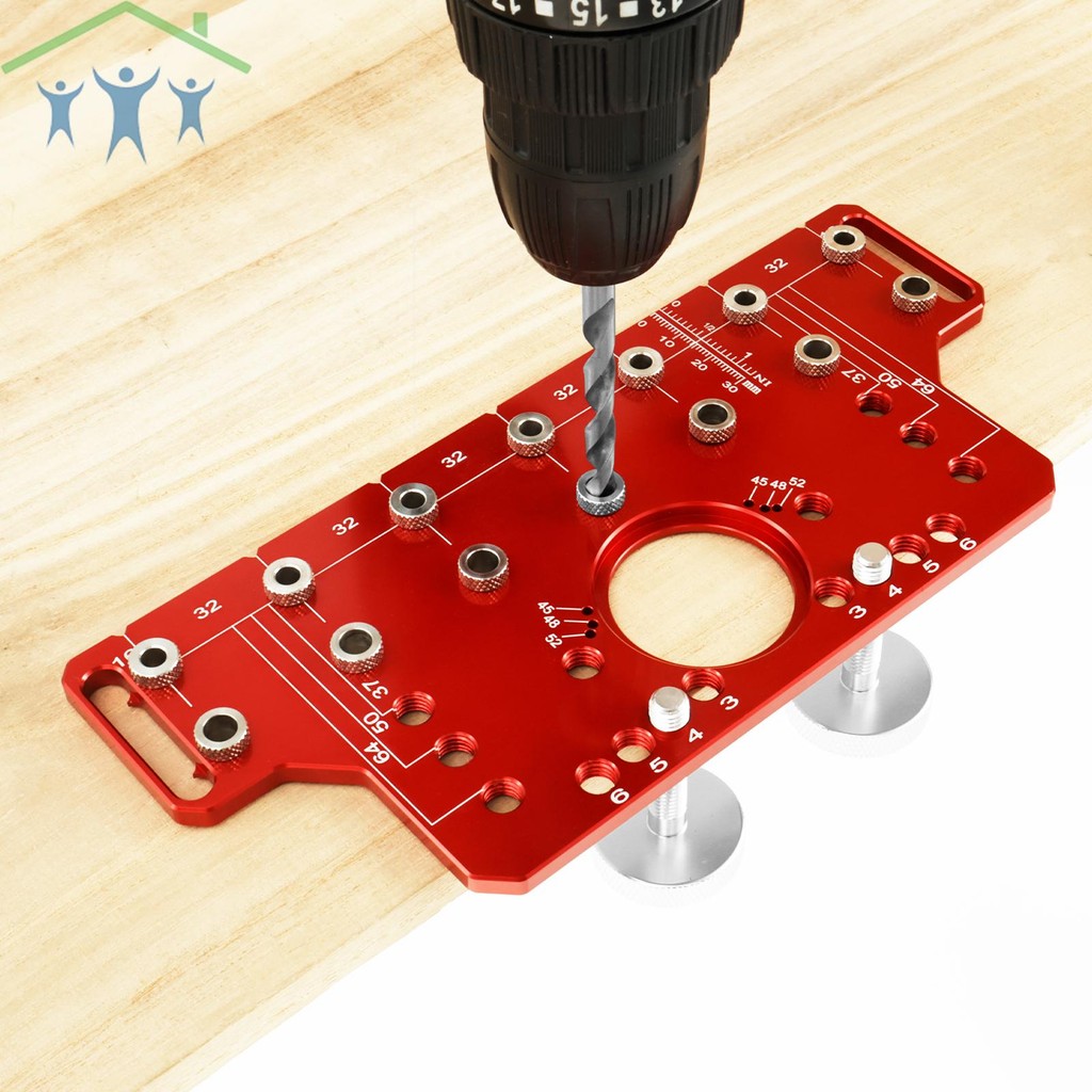 Shelf Pin Hinge Jig Adjustable Depth Shelf Pin Drilling Guide Aluminum ...