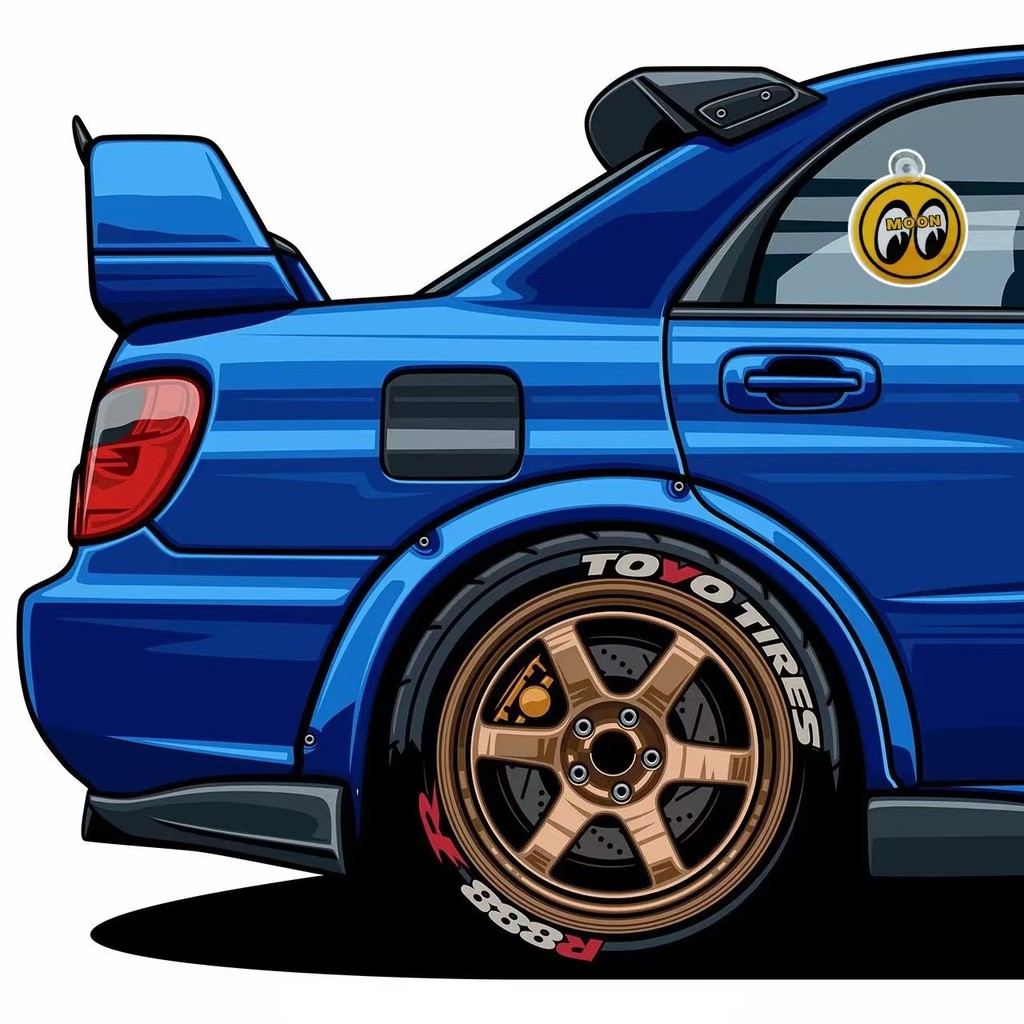 Mooneyes Big Eyes Logo JDM Car Sticker Waterproof Suction Cup Practice ...