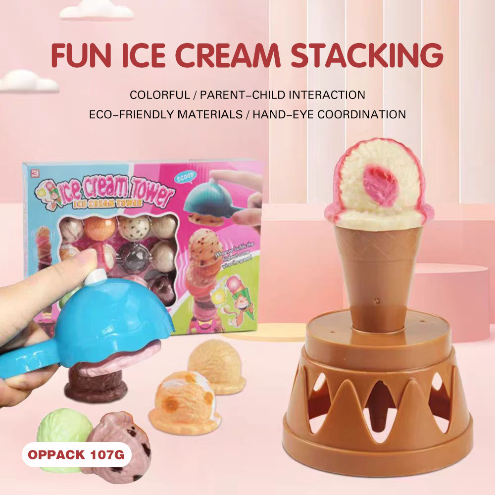 NEW Children's Simulated Food Kitchen Toys Ice Cream Stacking Game ...