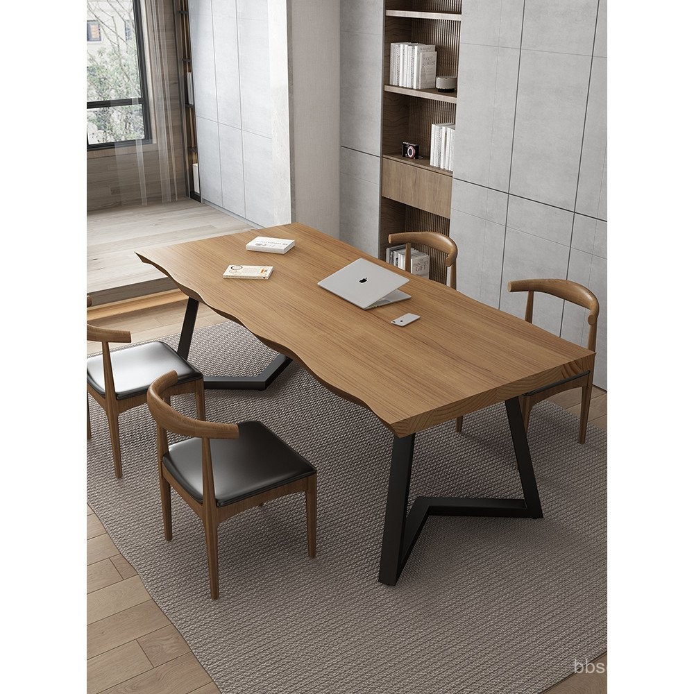 Solid Wood Home Use Double Desk Computer Desk Creative Rectangular Work ...