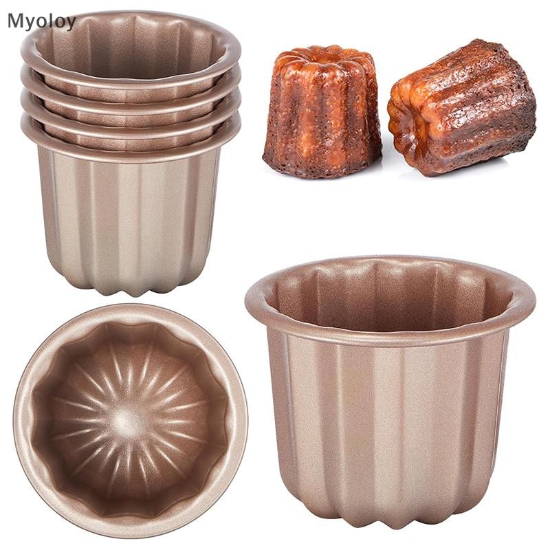 [Myoloy] 6pcs Canele Mold Cake Pan Non Stick Small Canele Molds Muffin ...