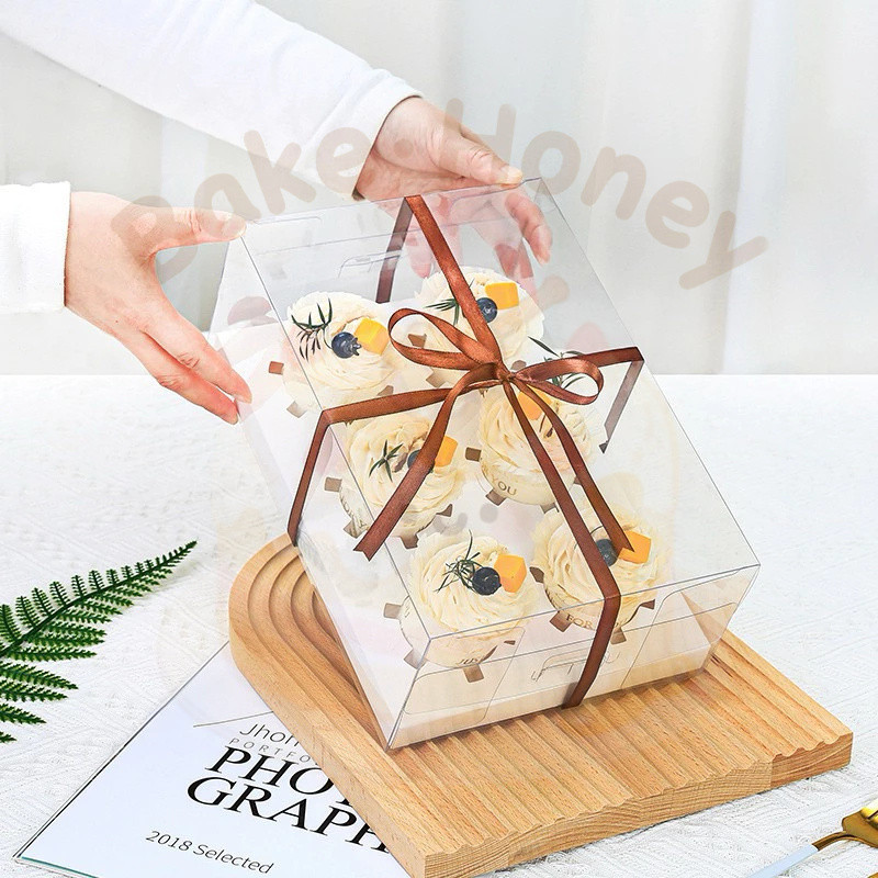 10PCS--Acetate Cupcake Box 4 Holes & 6 Holes Pastry Box | Shopee ...
