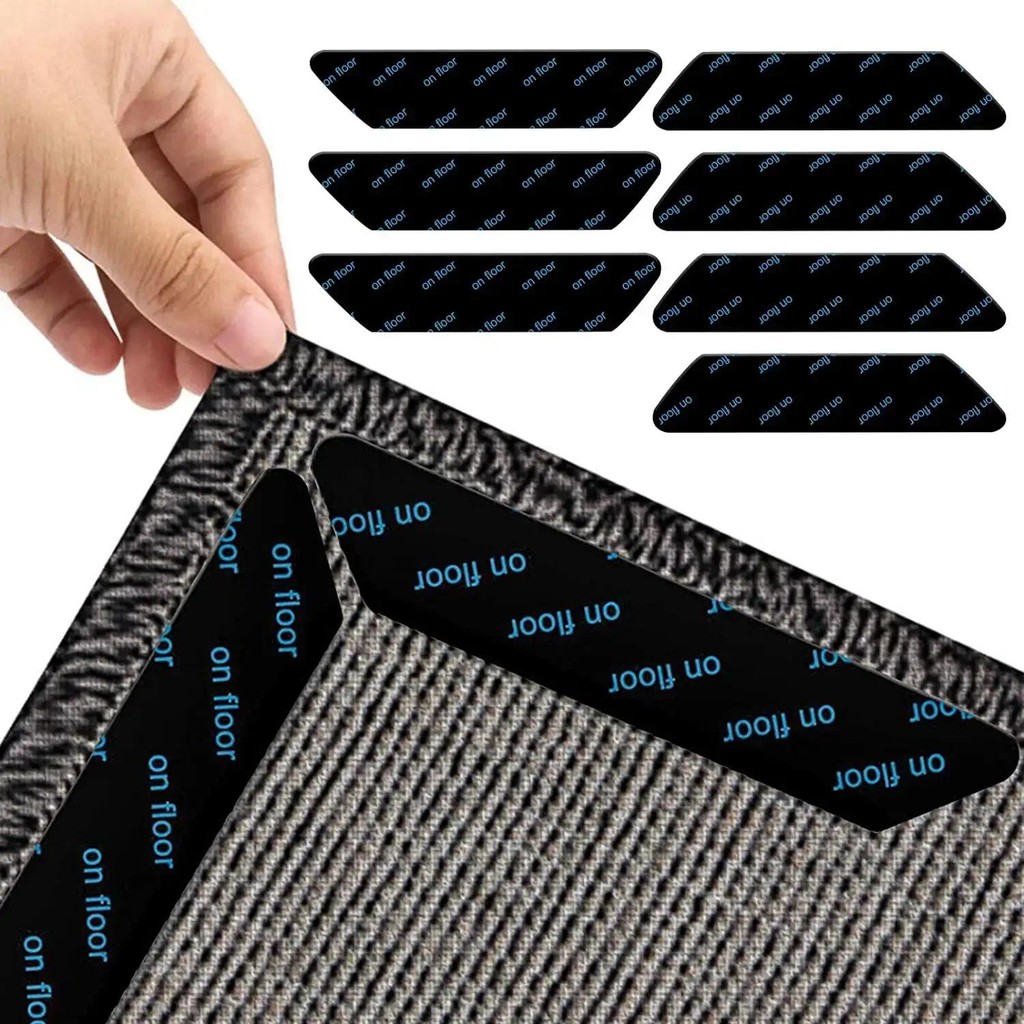 8-24pcs Carpet Non-slip Reusable Stickers Washable Anti Curling Carpet ...