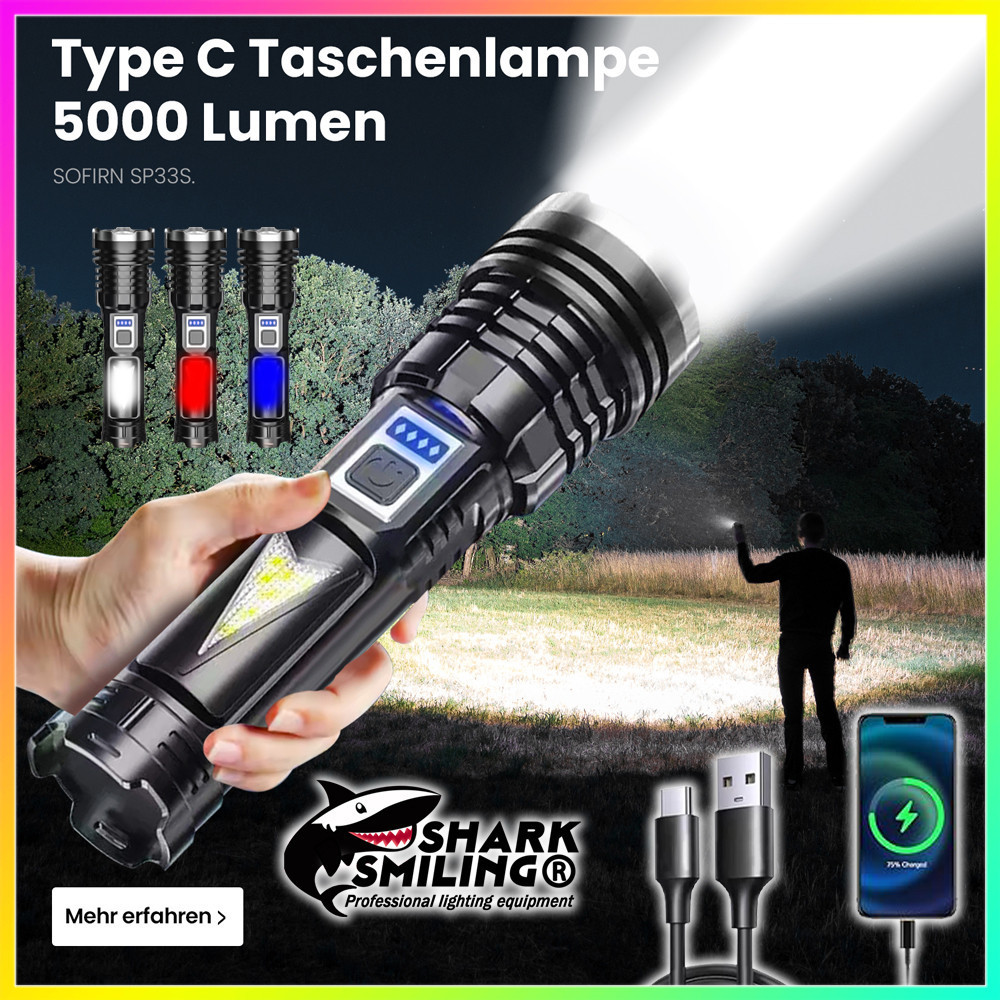 COD LED Super German Flashlight Waterproof Tactical Outdoor Telescopic ...