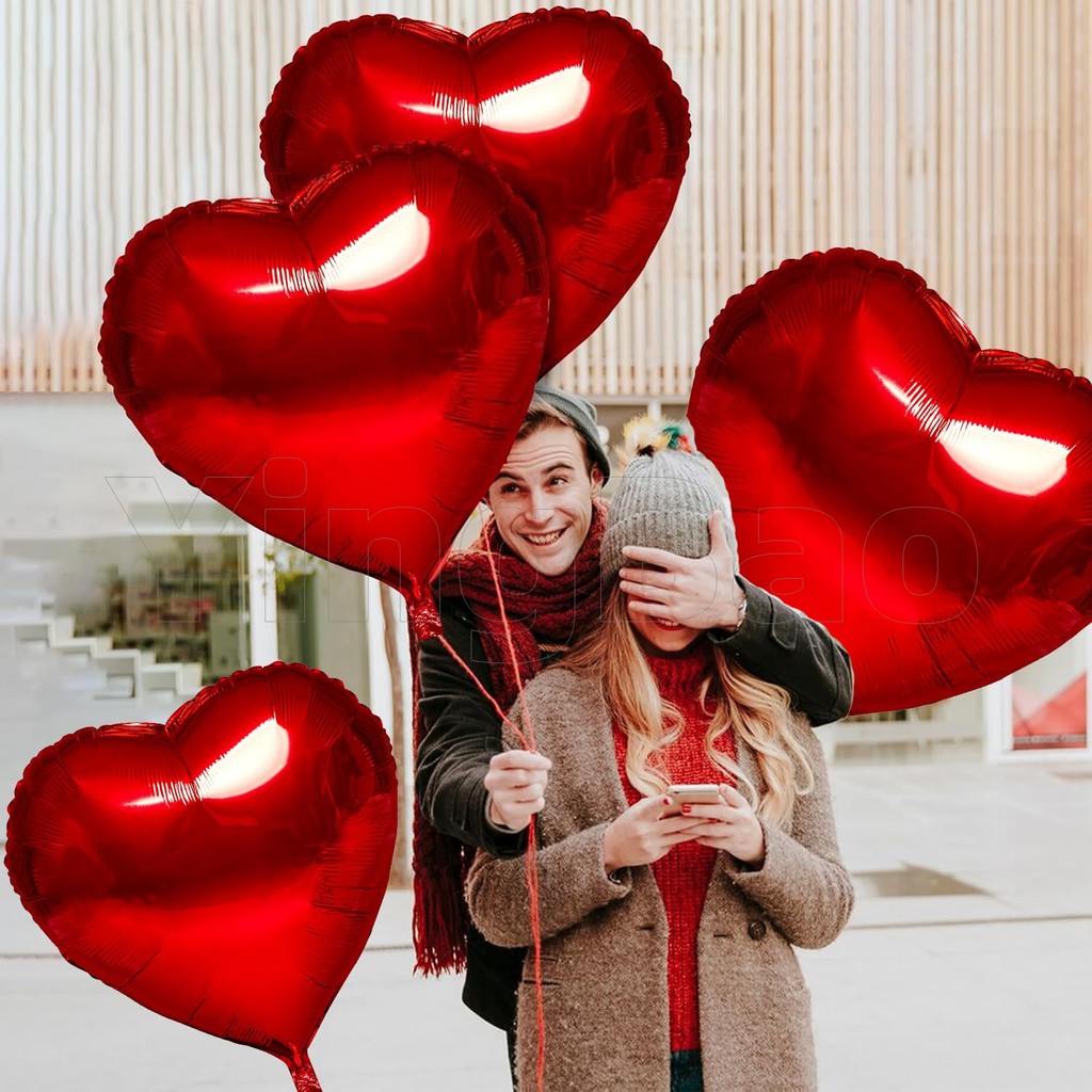 3Pcs 32 Inch Red Heart Balloons,Valentines Balloons, Large Red Heart ...