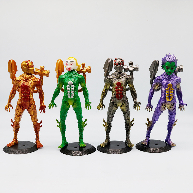 4 Styles Anti-Titan Clown Figures Purple Flame Man Golden ORC Iron ORC ...