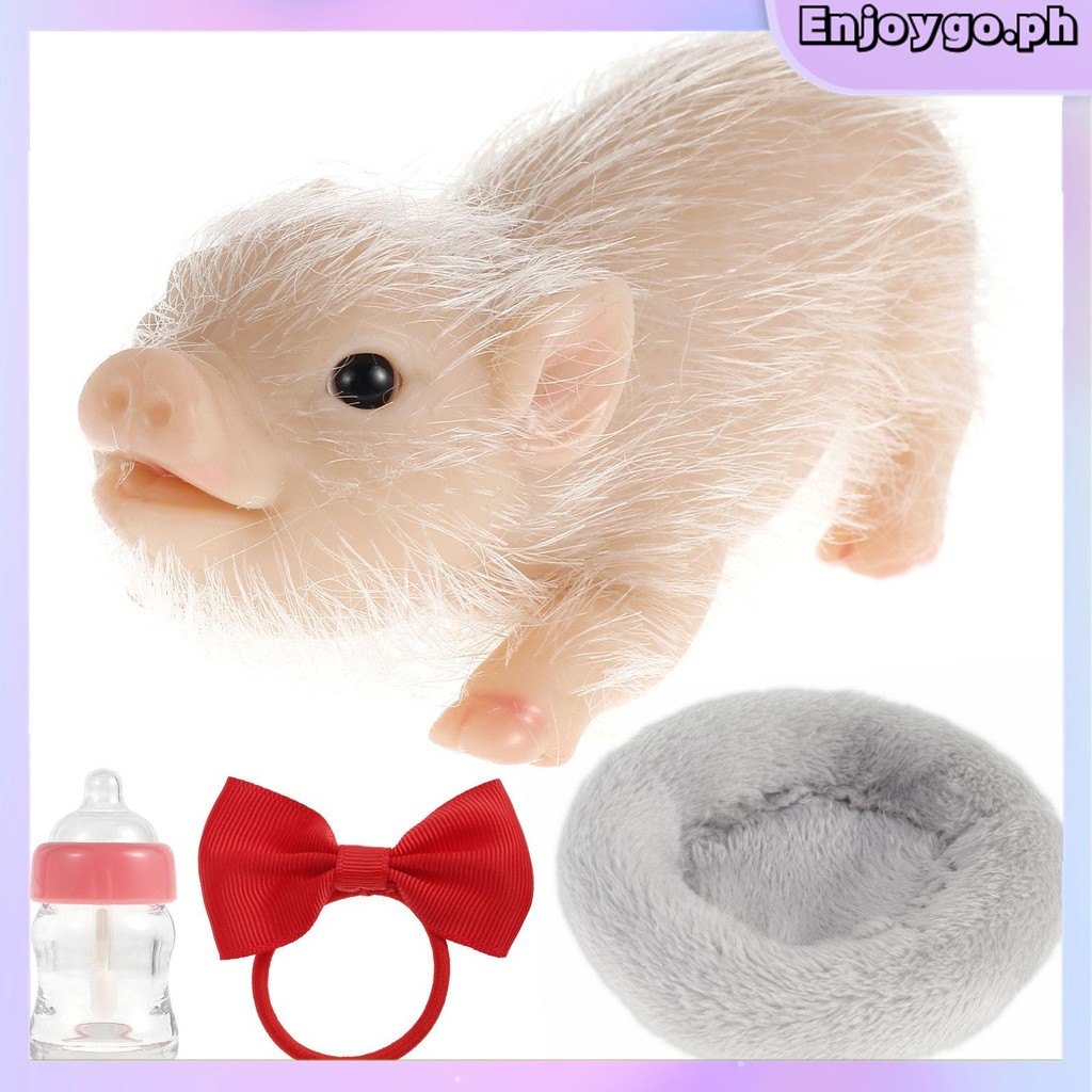 6Inch Silicone Pig Doll Toy Mini Soft Lifelike Silicone Pig Doll Cute ...