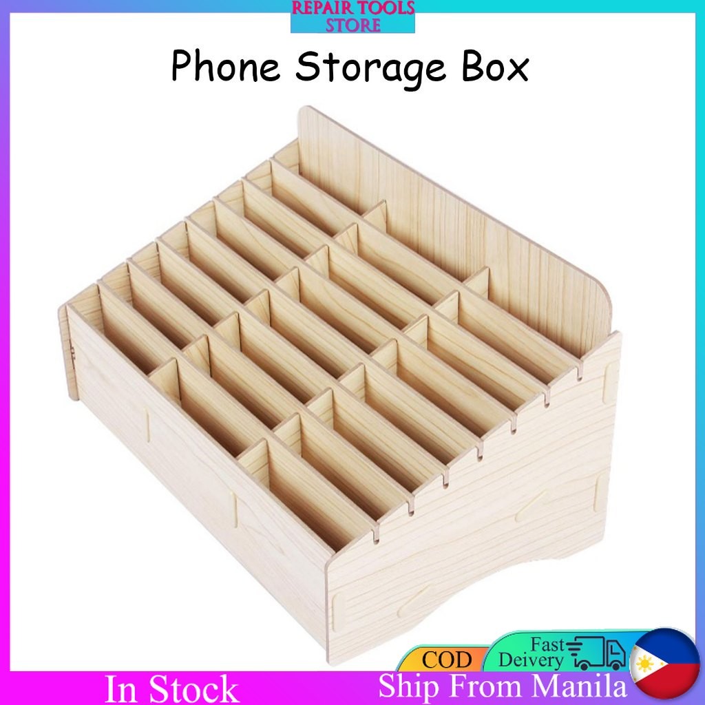 【PH STOCK】12/24/36 grids Place rack mobile phone storage box phone ...