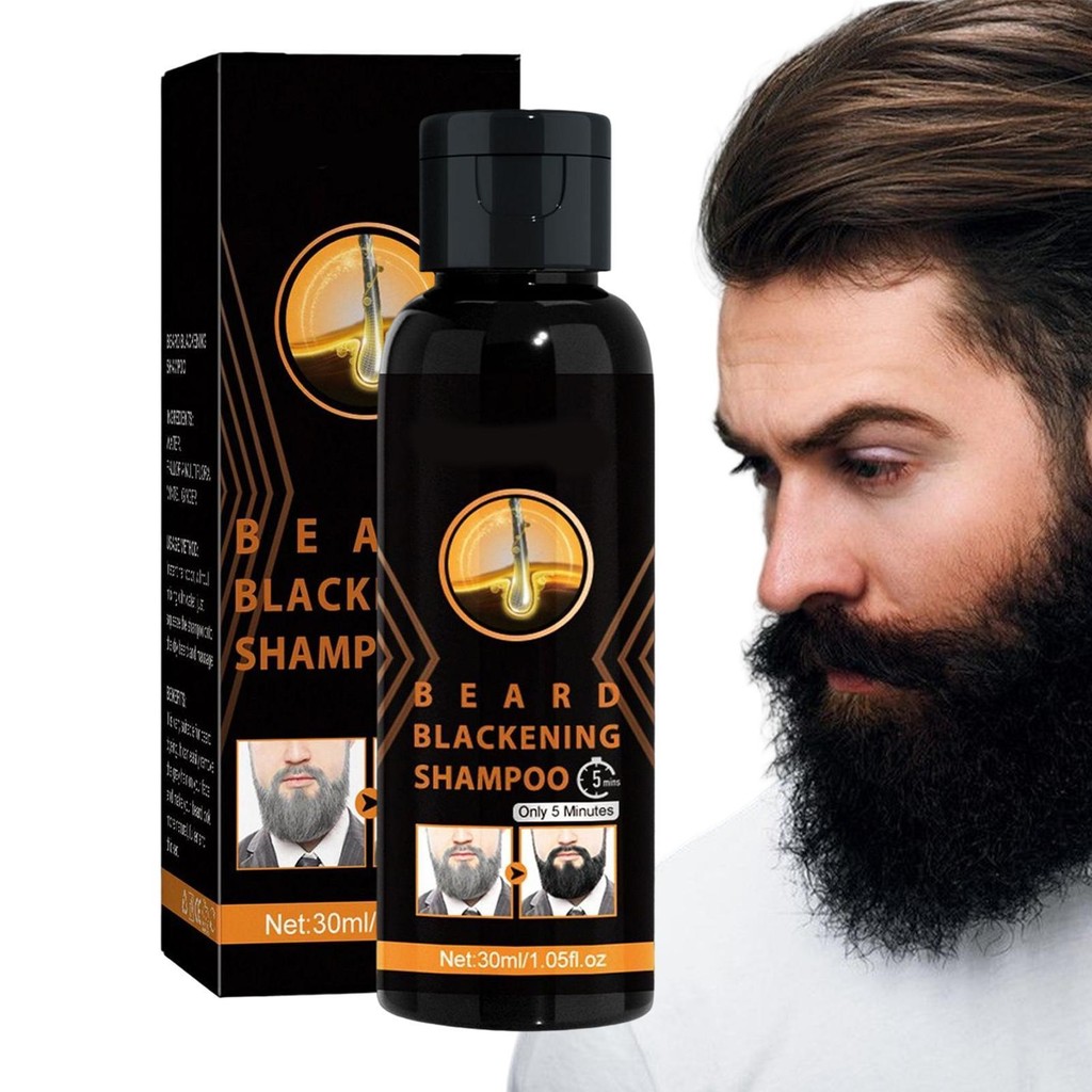 Beard Coloring Shampoo White To Black Beard Dye Shampoo Darkening ...