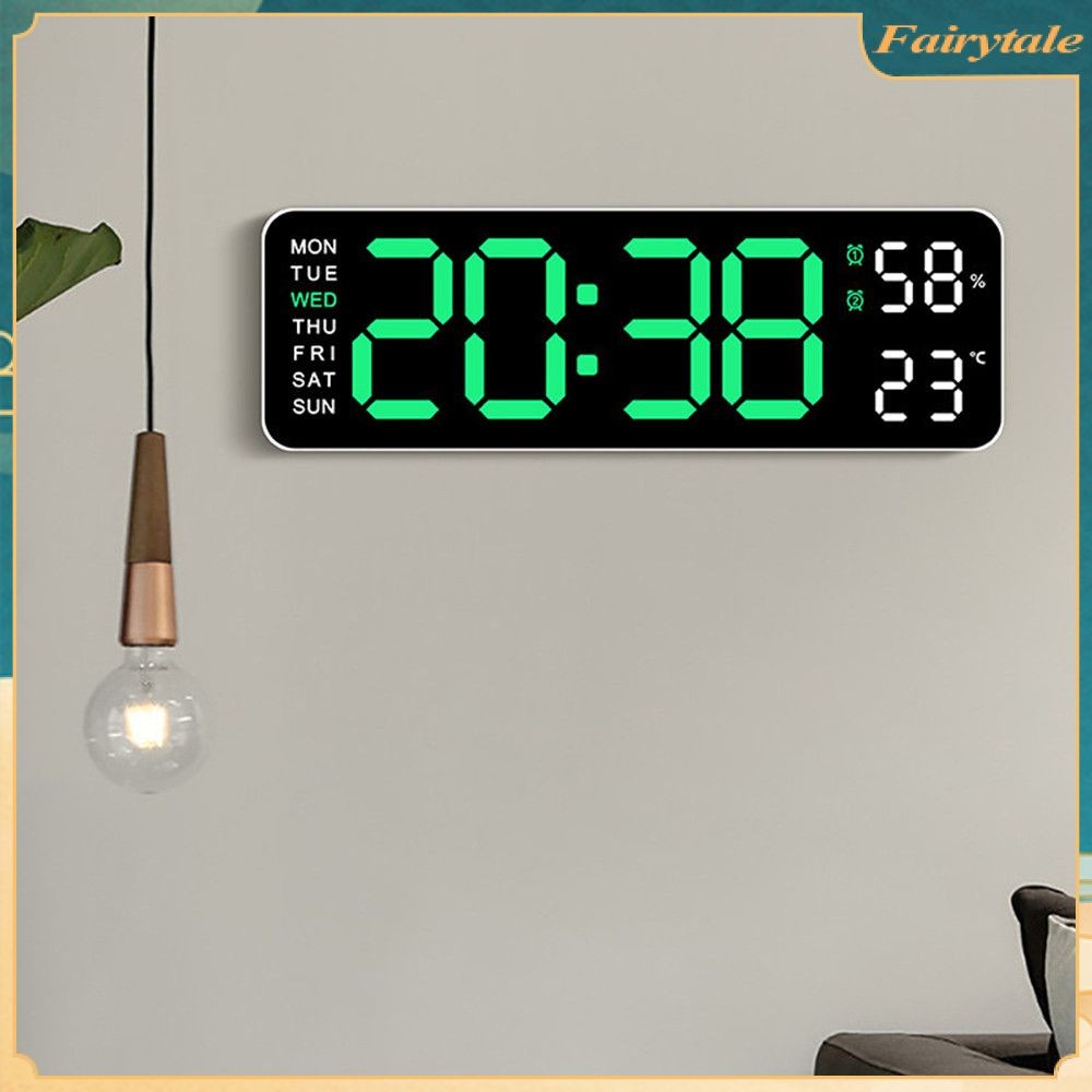 Digital Alarm Clock Voice Control Date Time Temperature Display ...