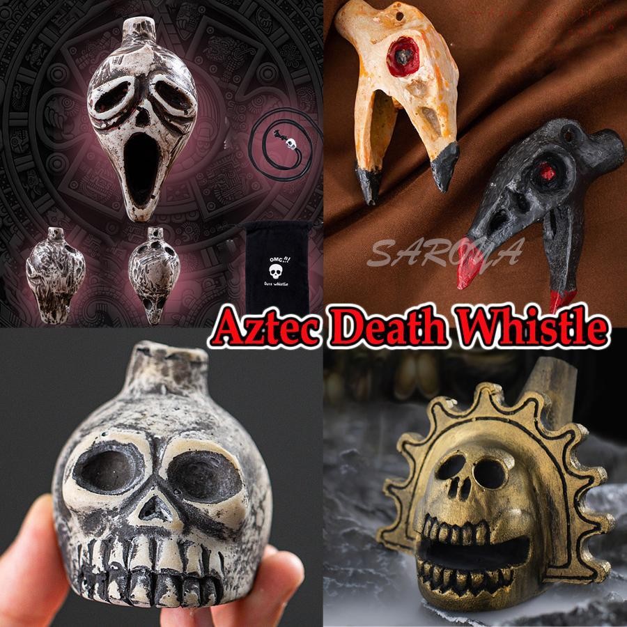 Aztec Death Whistle Skull Retro Aztec Death Halloween Loudest Whistle ...