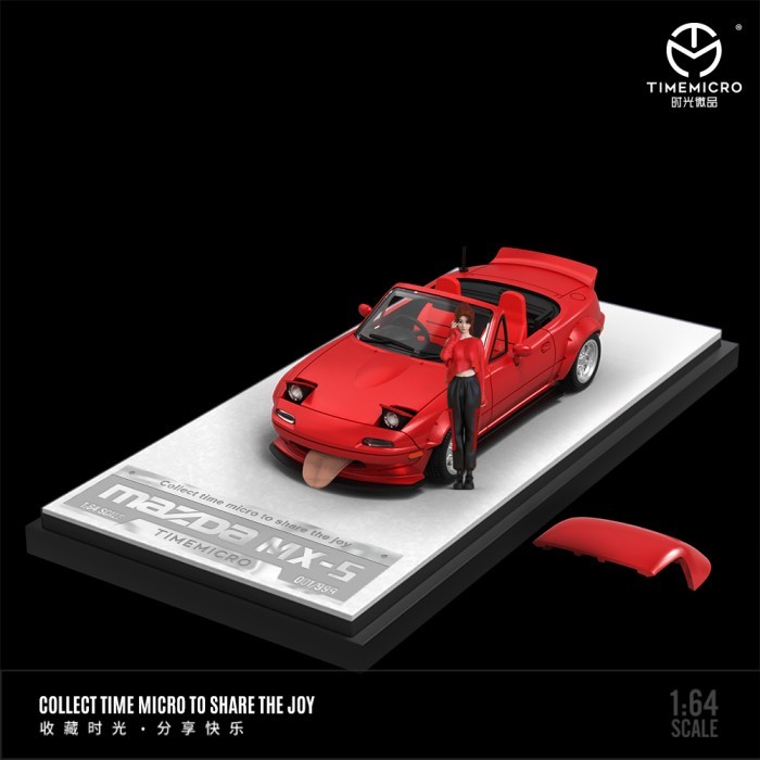 Time Micro 1:64 Mazda MX-5 Miata Pop-Up Headlights Metallic Red with ...