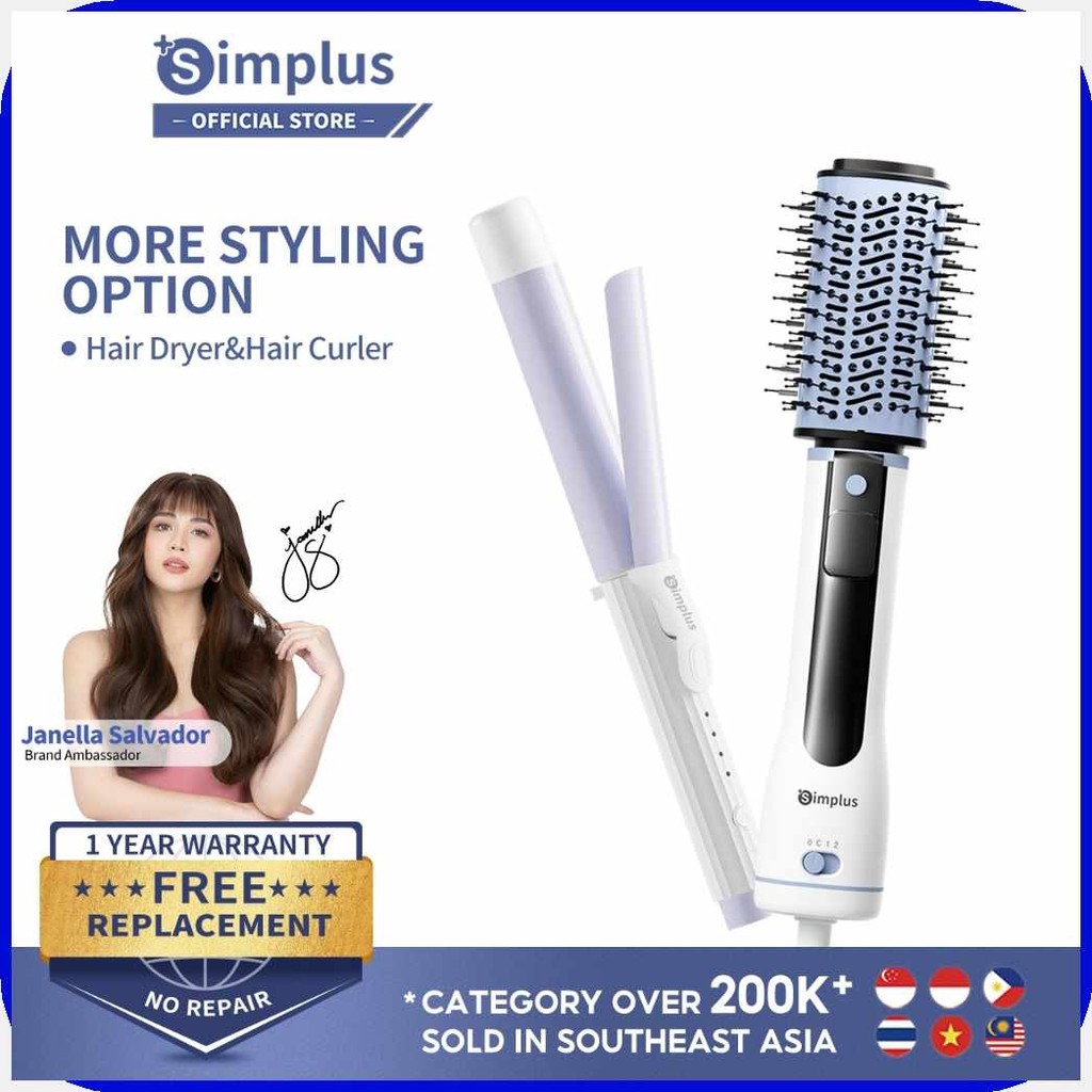 Simplus`a'Hot Air^Re/Brush$mx/Hair$ZS/Dryer$gF/Wet$PV/and$nP/Dry 2 in1 ...